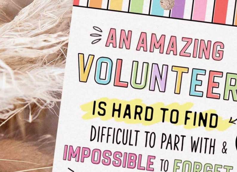 Editable Volunteer Appreciation Gift Tag: Printable Thank You Card ...