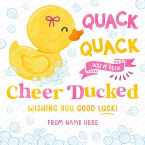 Editable Cheer Duck Tag: Good Luck Treat (instant Download) - Etsy