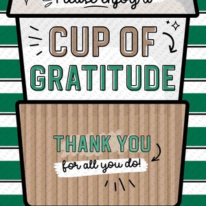 Cup of Gratitude Gift Card Holder Coffee Thank You Card Template ...