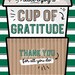 Cup of Gratitude Gift Card Holder Coffee Thank You Card Template ...
