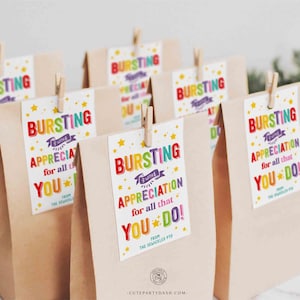 Editable Bursting Appreciation Printable Gift Tag, Star Staff Teacher ...