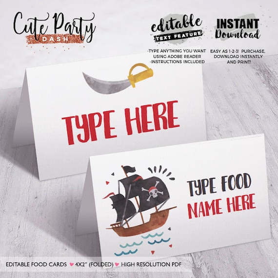 Pirate Food Labels Printables Pirate Party – 5M Creations Blog