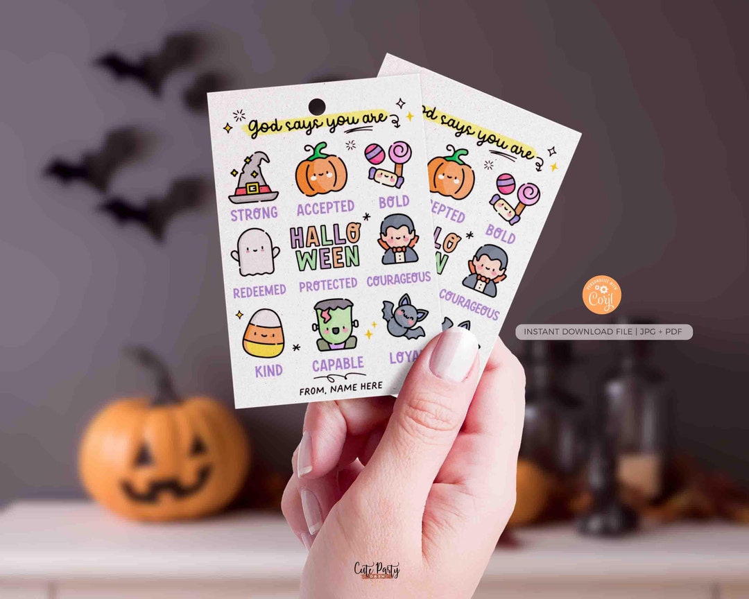 Editable Halloween Christian Gift Tag: Church Treat Tags (digital ...