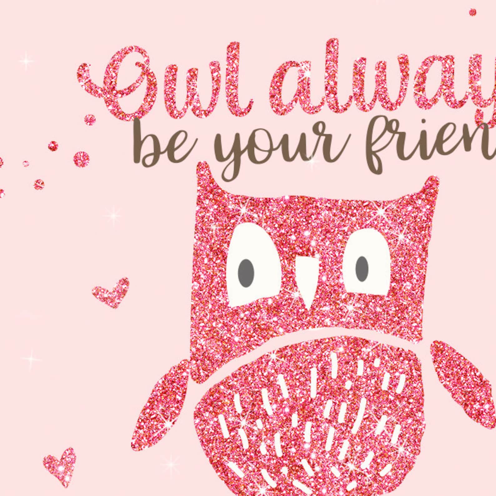 Editable Glitter Owl Valentine's Day Card (instant Download) - Etsy