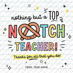Pretzel Teacher Appreciation Week Treat Tag Printable INSTANT DOWNLOAD ...