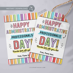 Administrative Professionals Day Gift Tag: Printable Employee Thank You ...