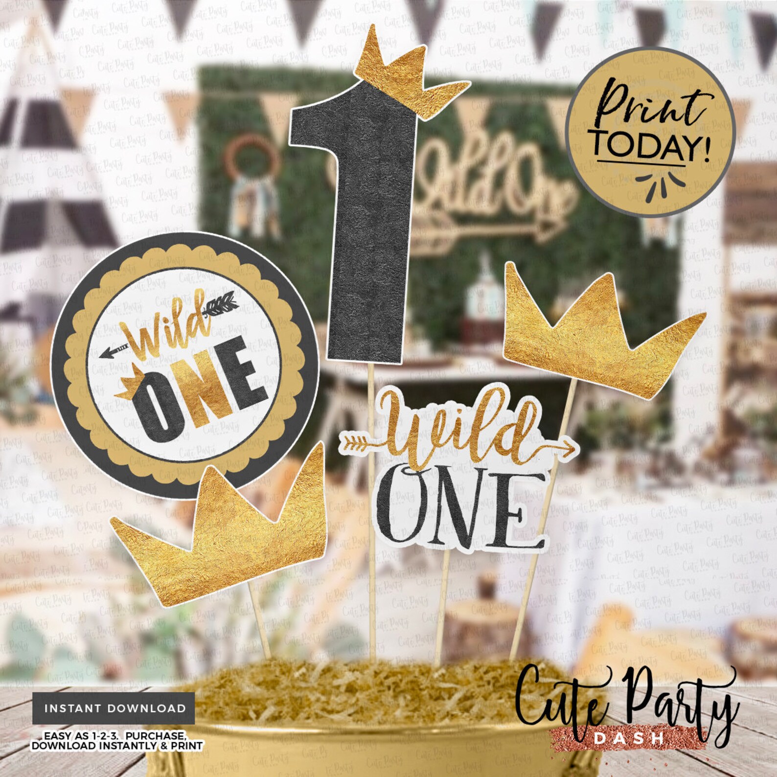 INSTANT DOWNLOAD Wild One First Birthday Centerpiece | Etsy