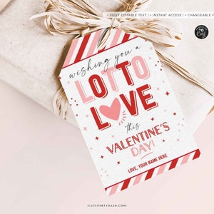 Valentine's Day Treat Tag, Wishing You a Lotto Love Gift Tag ...