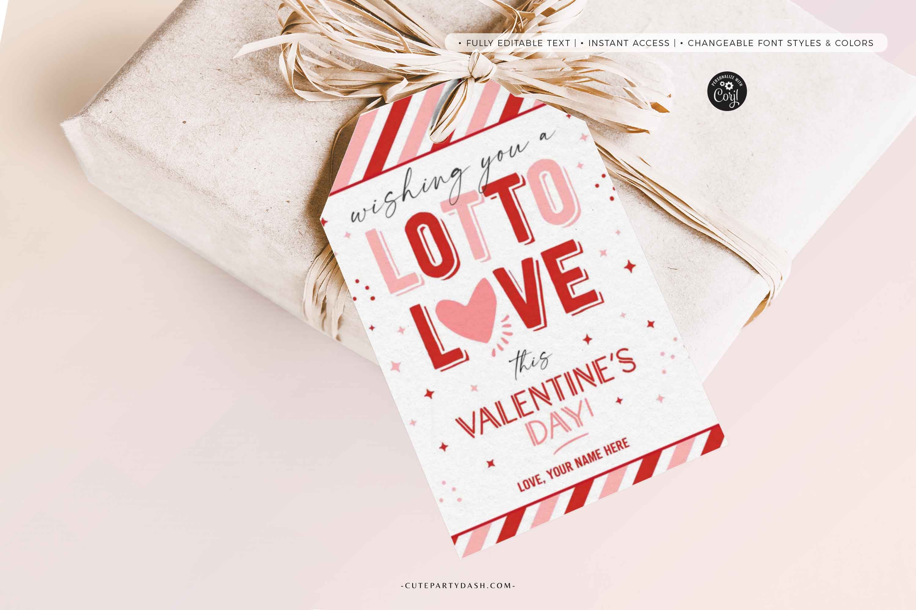 Valentine's Day Treat Tag Wishing You a Lotto Love Gift - Etsy