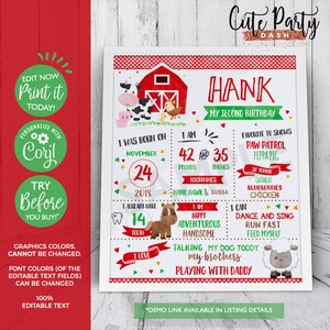 Red Barnyard Birthday Party Invitation, Farm Animals Invite, Gingham ...