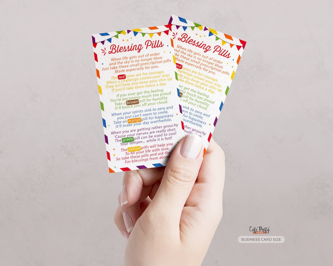 Blessing Pills Poem Gift Tags: Teacher/staff Appreciation (instant ...