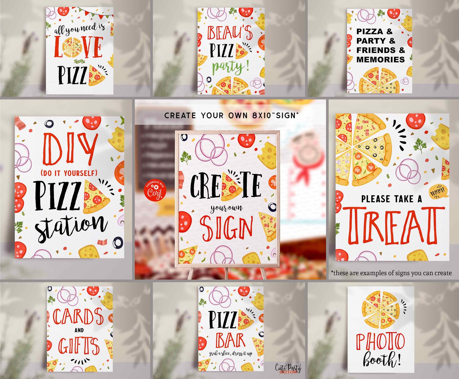 INSTANT DOWNLOAD Pizza Party Thank You Card Printable Pizza - Etsy