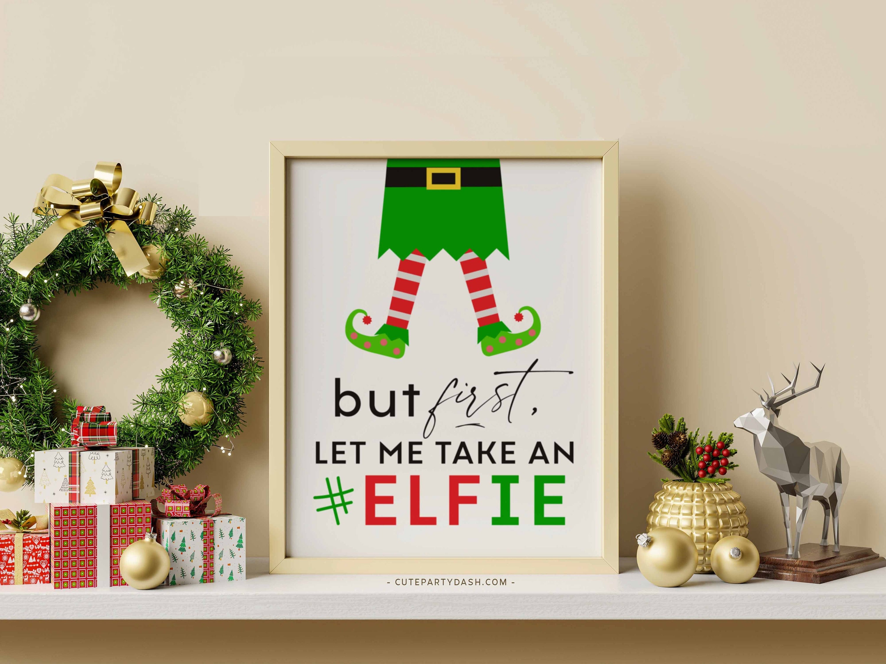 But First Let Me Take an #elfie Sign, Christmas Photo Booth Selfie Sign ...