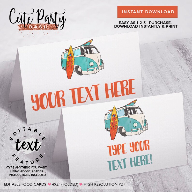 Surf Birthday Party Favor Tag Surf's up Party Decor Surf - Etsy