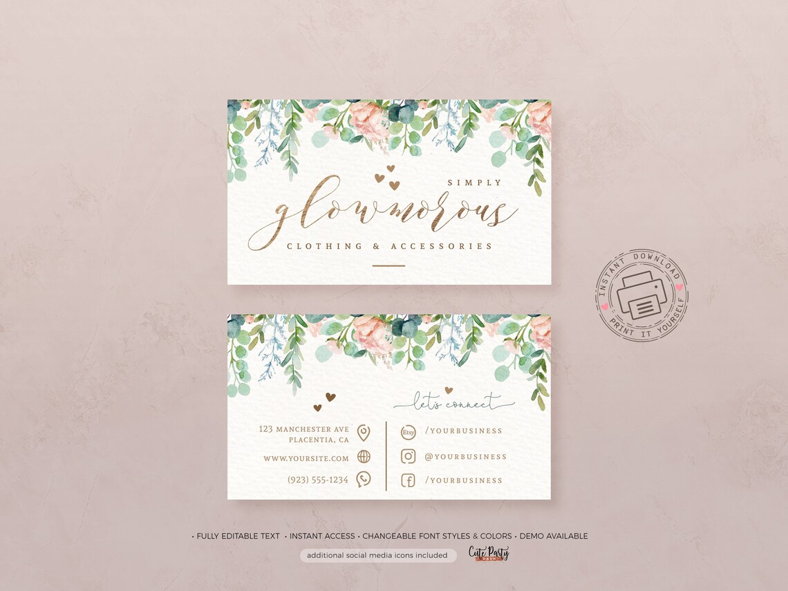 INSTANT DOWNLOAD Greenery Printable Care Card Instructions - Etsy