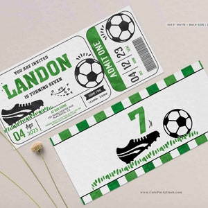 EDITABLE Soccer Birthday Party Ticket Invitation, INSTANT DOWNLOAD, All ...