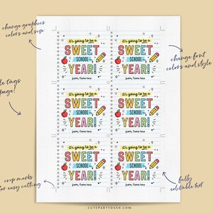 Editable Sweet Year Gift Tag: Back to School Printable (instant ...