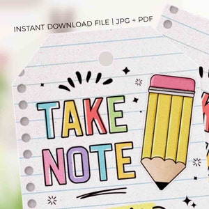 Take Note Tag Editable Teacher Appreciation Week Gift Tag Template ...