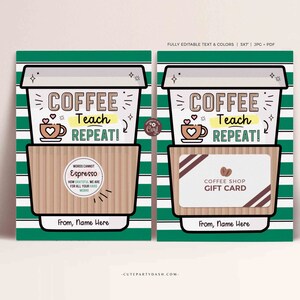 Thanks a Latte Gift Card Holder Coffee Thank You Teacher Card Template ...