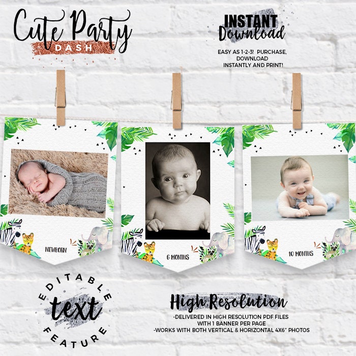 INSTANT DOWNLOAD EDITABLE Jungle Safari Birthday Decorations | Etsy