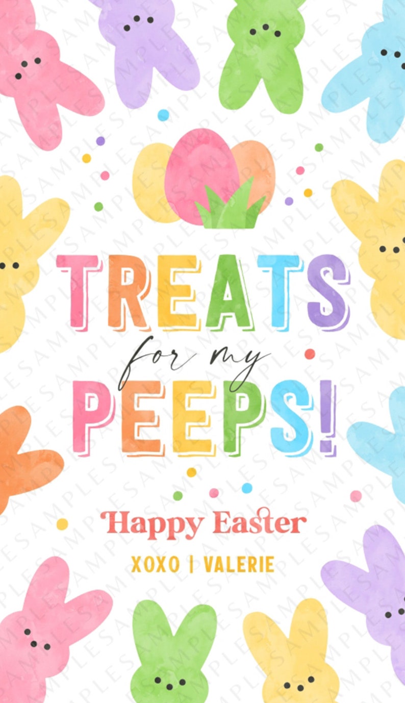 INSTANT DOWNLOAD Treats for My Peeps Gift Tag Editable Candy - Etsy