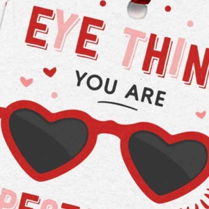 EDITABLE Heart Sunglasses Valentine's Day Tag, Non-candy Eye Think You ...