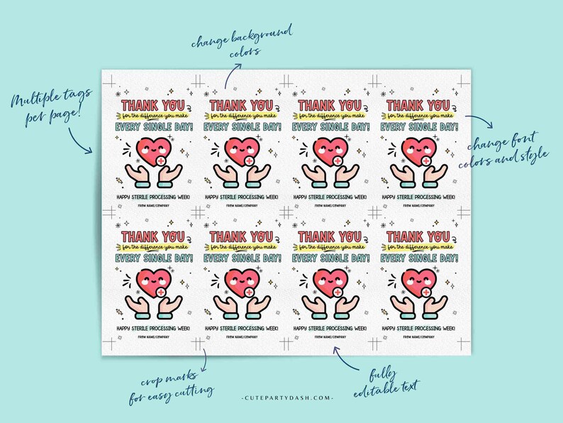 Sterile Processing Week Gift Tag: Editable Appreciation Printable ...