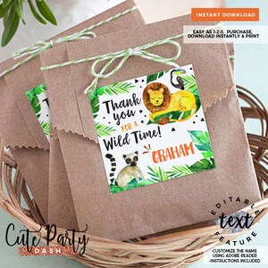 INSTANT DOWNLOAD - EDITABLE Jungle Safari Birthday Decorations Jungle ...