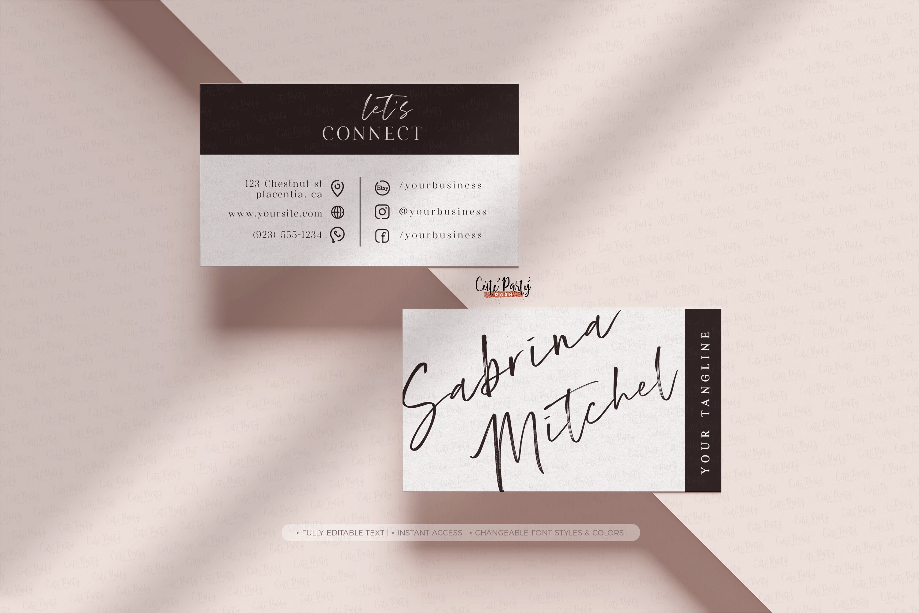 Minimal Signature Business Card Template Editable - Etsy