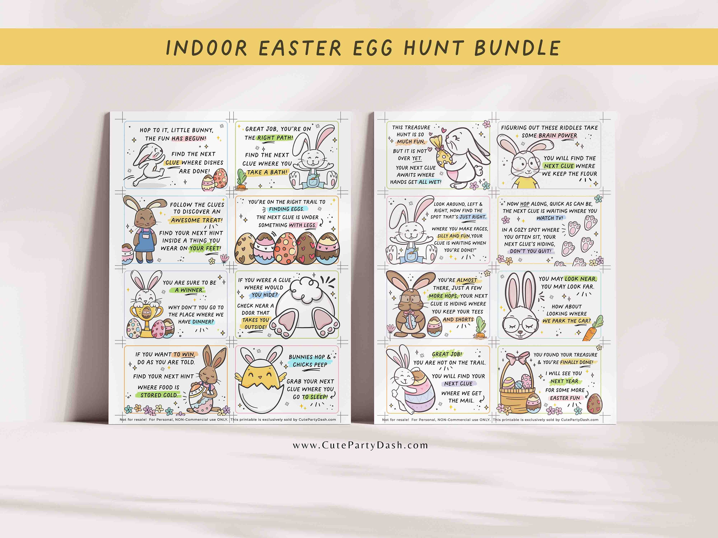 Indoor Easter Egg Hunt: Editable Scavenger Hunt Game (instant Download ...