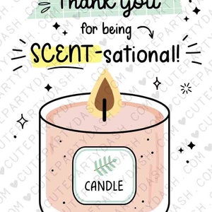 Thank You for Being Scent-sational Candle Gift Tag Printable Editable ...