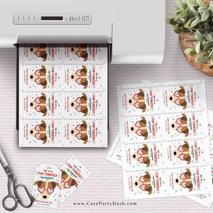 Printable Dog Valentine's Day Card Printable INSTANT DOWNLOAD Classroom ...