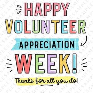 Volunteer Appreciation Gift Tag Editable Employee Appreciation Week ...