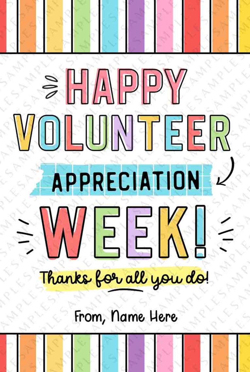 Volunteer Appreciation Gift Tag Editable Employee Appreciation - Etsy