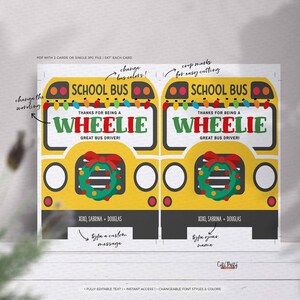 Editable Christmas Bus Driver Thank You Card, Bus Driver Gift Card ...