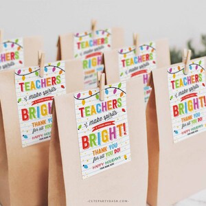 Christmas Teacher Thank You Tag, Holiday Appreciation Teachers Make ...