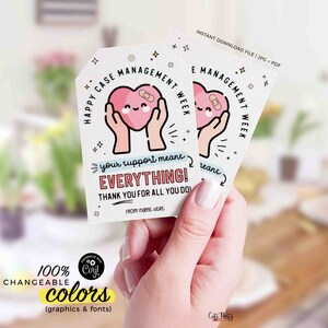 Case Manager Appreciation Gift Tag: Editable Printable (instant ...
