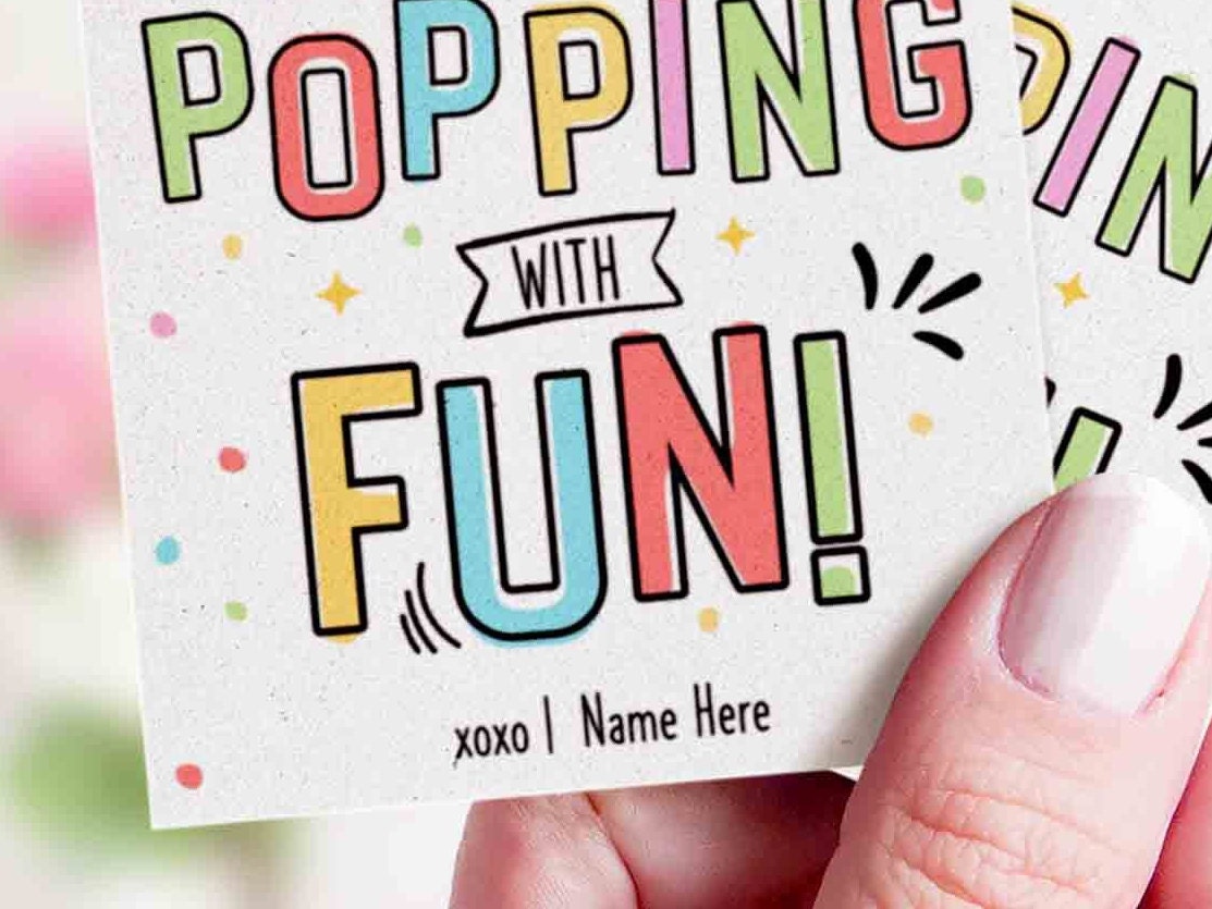 Editable Spring Break Gift Tag: Popping With Fun Template (digital ...