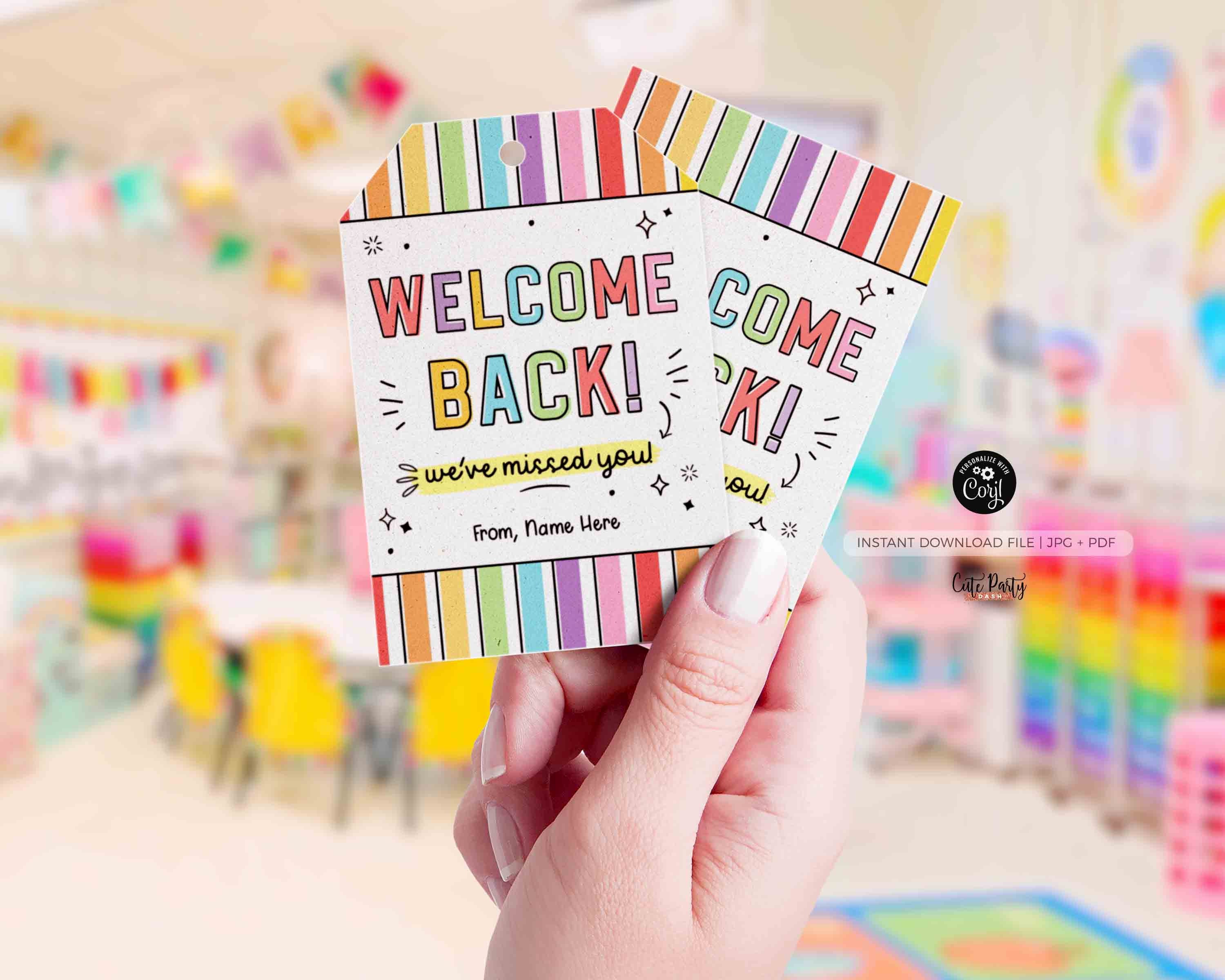 Editable Welcome Back Gift Tags: Teacher, Student, Employee (instant ...