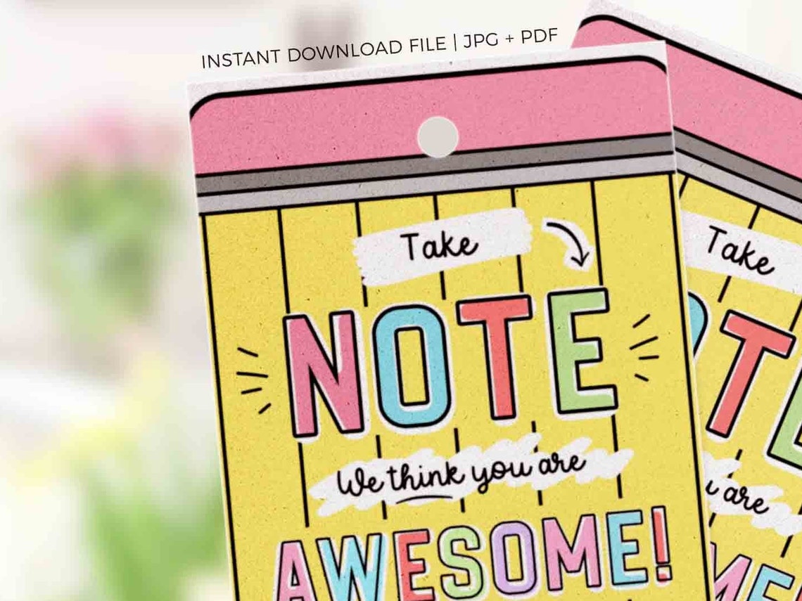Editable Teacher Gift Tag, Appreciation Notepad Label (digital Download ...