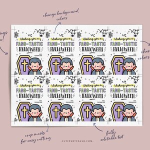 EDITABLE Fang-tastic Halloween Gift Tag Template INSTANT DOWNLOAD Happy ...