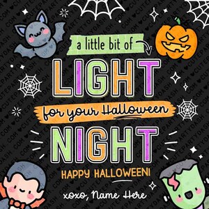EDITABLE Halloween Treat Tag INSTANT DOWNLOAD Light Your Halloween ...