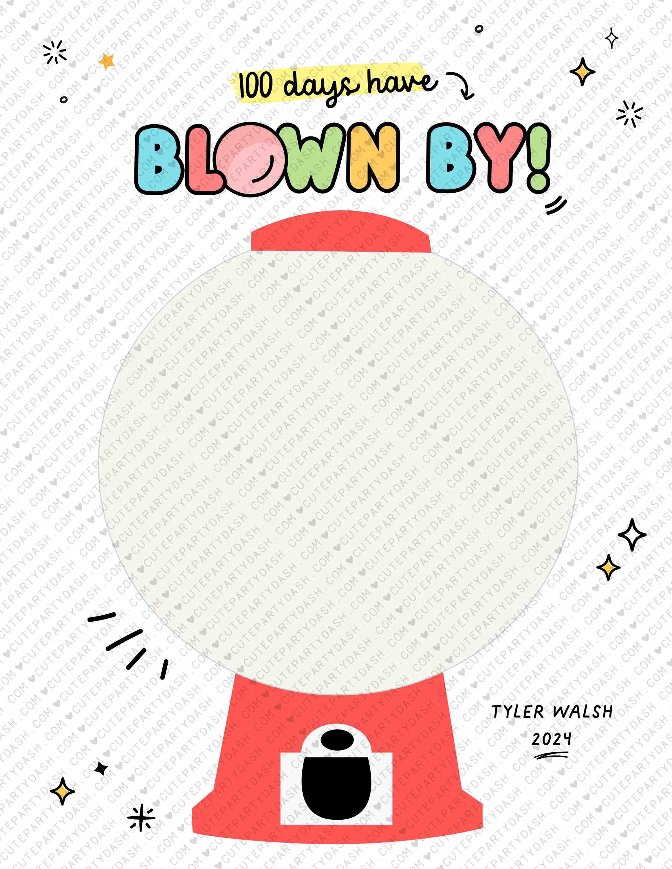 100th Day of School Handprint Gumball Machine Activity (digital ...