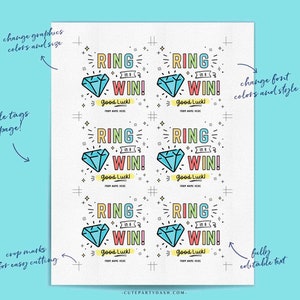 Ring in a Win Team Gift Tag INSTANT DOWNLOAD Printable Good Luck Big ...