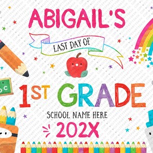 Editable First & Last Day of School Sign Set (instant Download) - Etsy