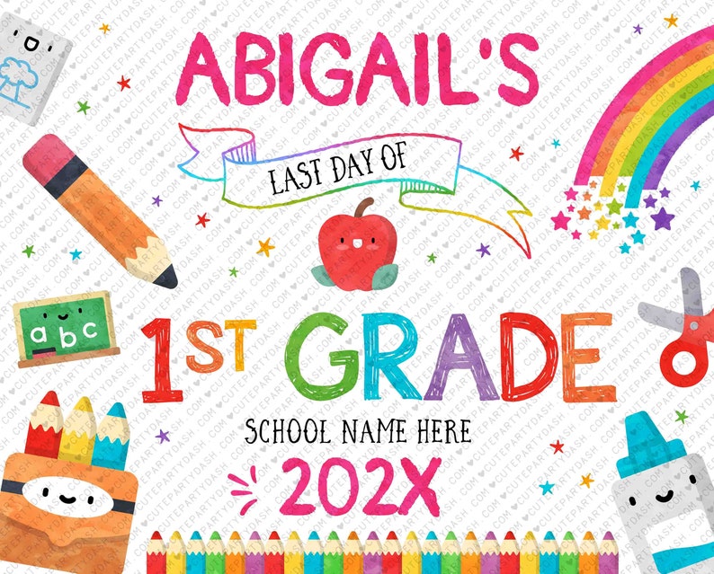 Editable First & Last Day of School Sign Set (instant Download) - Etsy
