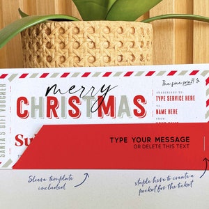 Editable Christmas Subscription Gift Ticket Voucher (instant Download ...