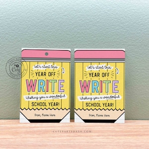 EDITABLE Welcome Back to School Gift Tag Printable Pen Marker First Day ...