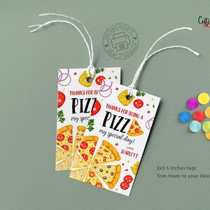 Pizza Party Favor Tags, Editable Printable Pizza Making Birthday Favor ...