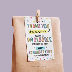Administrative Professionals Day Gift Tag Employee Appreciation Week ...